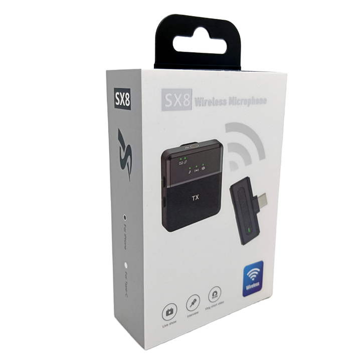 SX8 2-in-1 Portable Mini Wireless Microphone Type C Connector Noise ...
