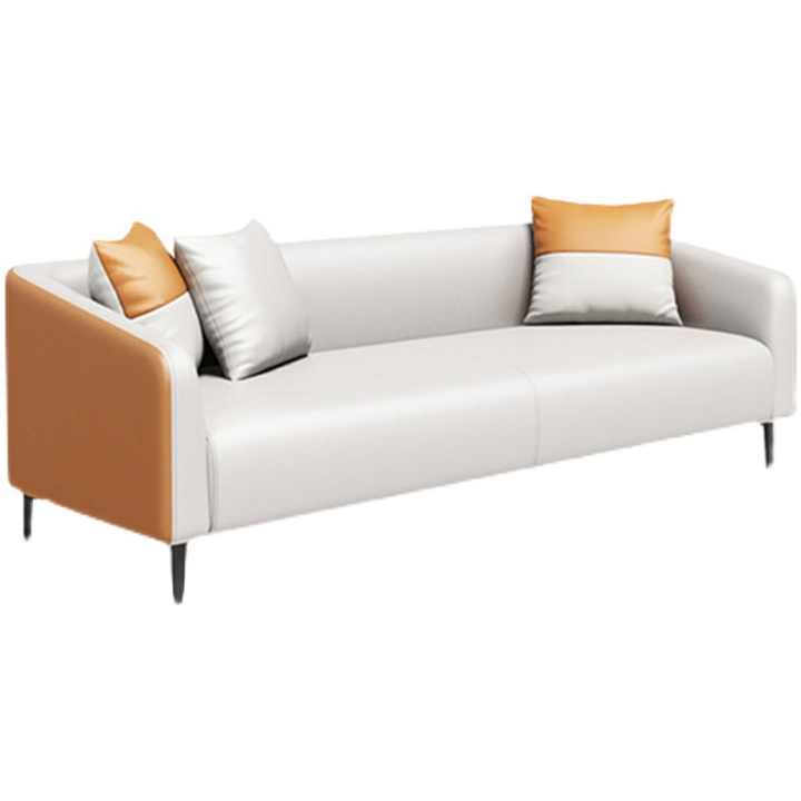 Modern Simple Office Sofa Coffee Table Combination Three-Person Leather ...