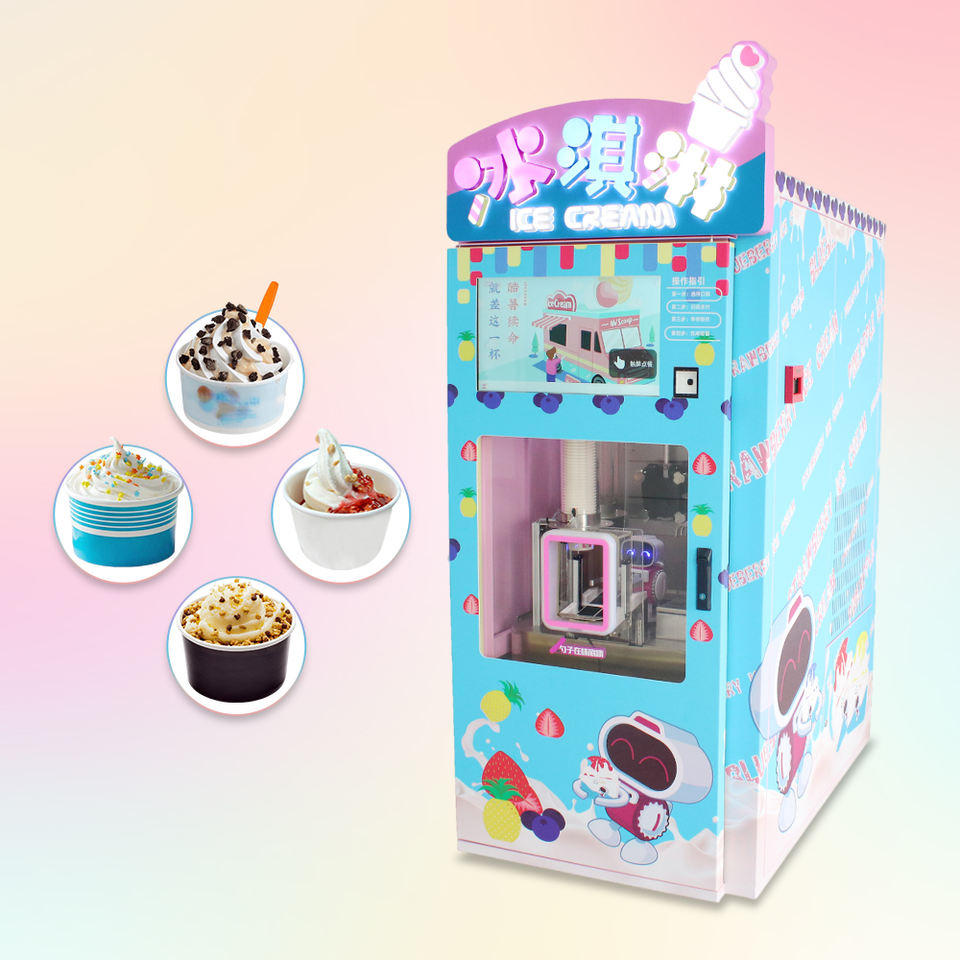 24H Operation Automatic Soft Serve Ice Cream Machine | Energy Saving ...