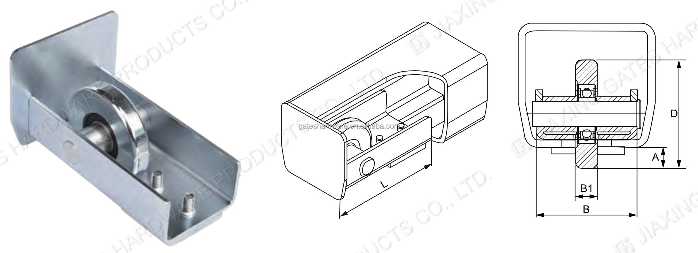 Cantilever Gate Trolley With 5 Roller 8 Roller For Heavy Duty Sliding ...