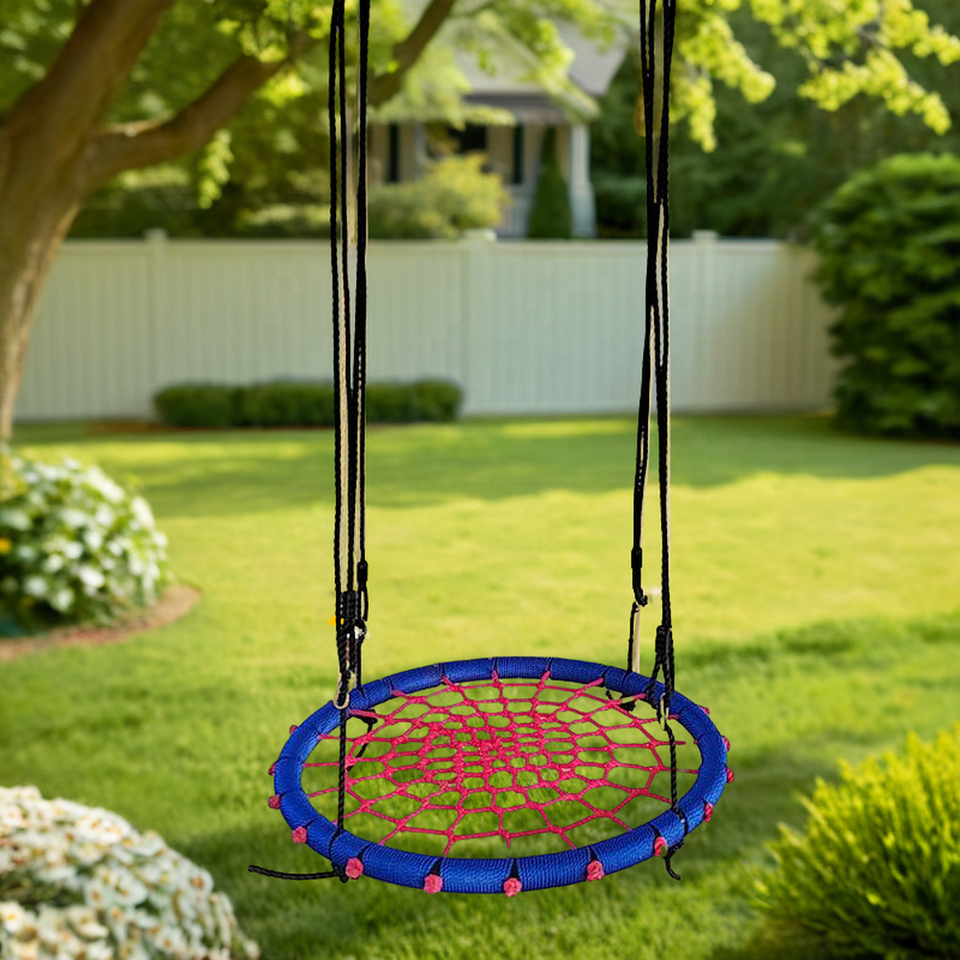 Blue and Red Spider-Man Swing Web Net for Kids Outdoor Play Playground ...