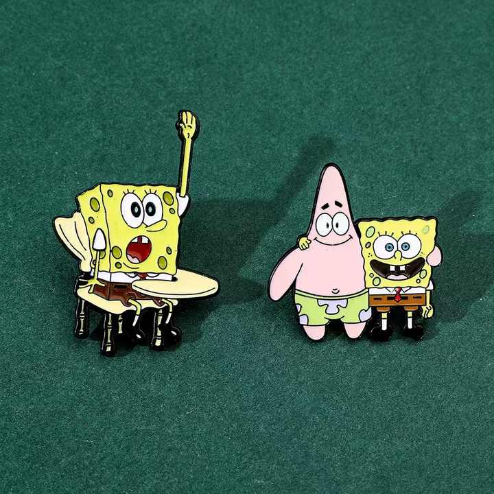 For SpongeBob SquarePants Enamel for Lapel Pin Black Nickel Plated ...
