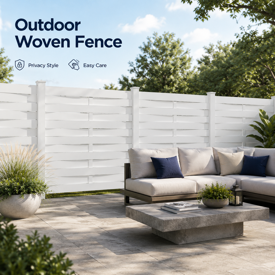 Easy Install PVC Woven Fence Privacy Fence Vinyl Fence Basket Weave ...