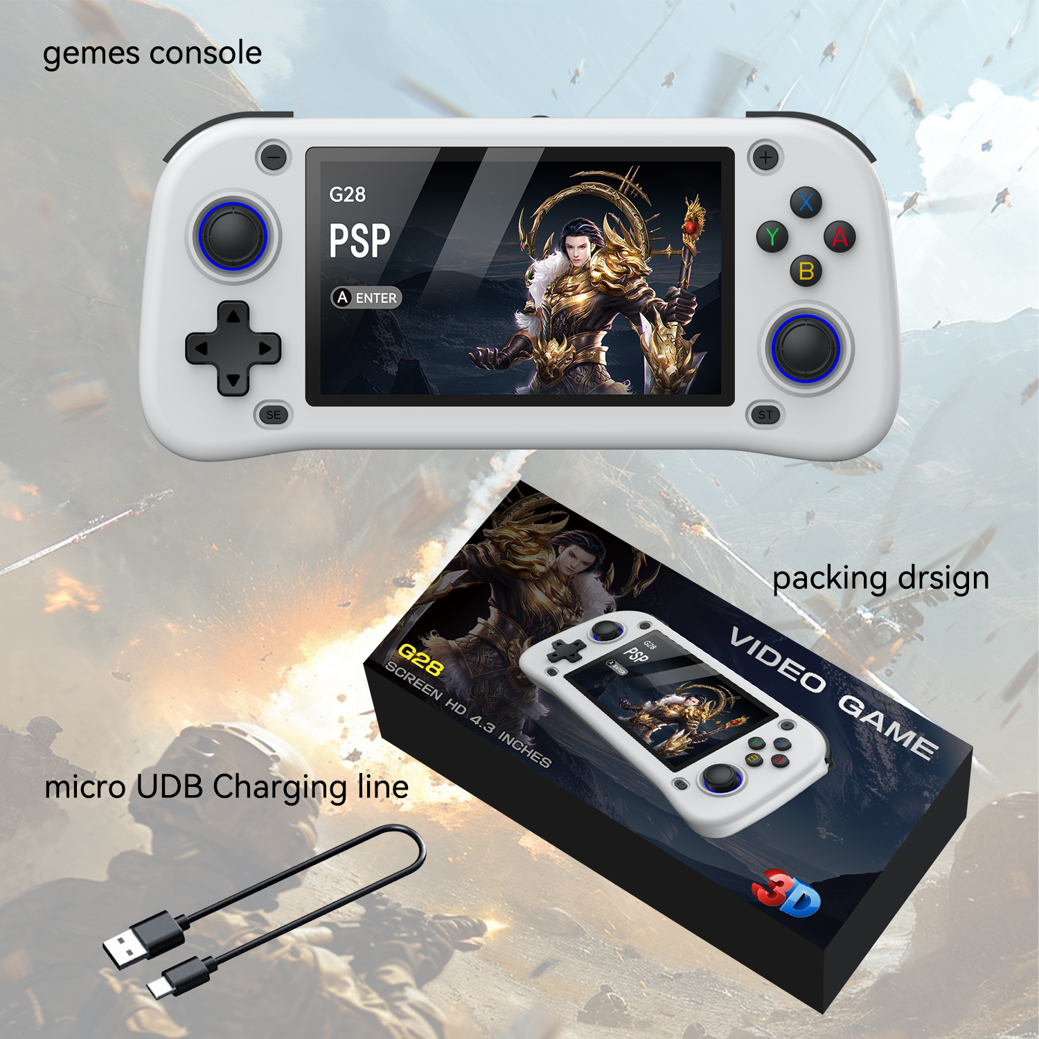 2025 G28 Portable Retro Handheld Game Console - 20000+ Games