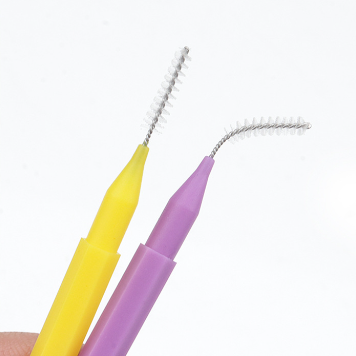 I-type Push Pull Interdental Brush Plastic Handle Nylon Bristles for ...