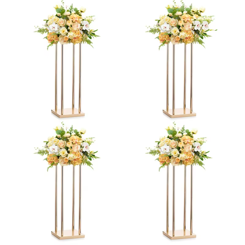Janelove Modern Gold Metal Flower Stand Pedestal for Events