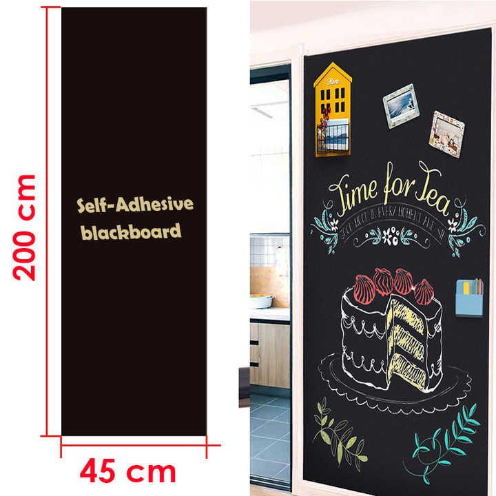 Foska CPP Removable Wall Self adhesive Flexible Blackboard with chalks self adhesive whiteboard stickers For Kids