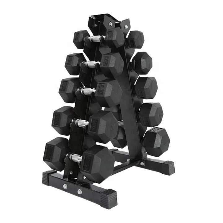 Rubber Hex Dumbbell Set 1-100LB - Custom Logo OEM