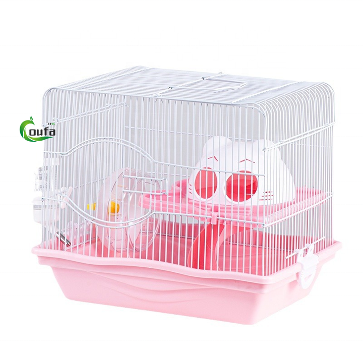 Luxury Portable Travel Metal Wire Mesh Small pink Hamster Live Cage ...