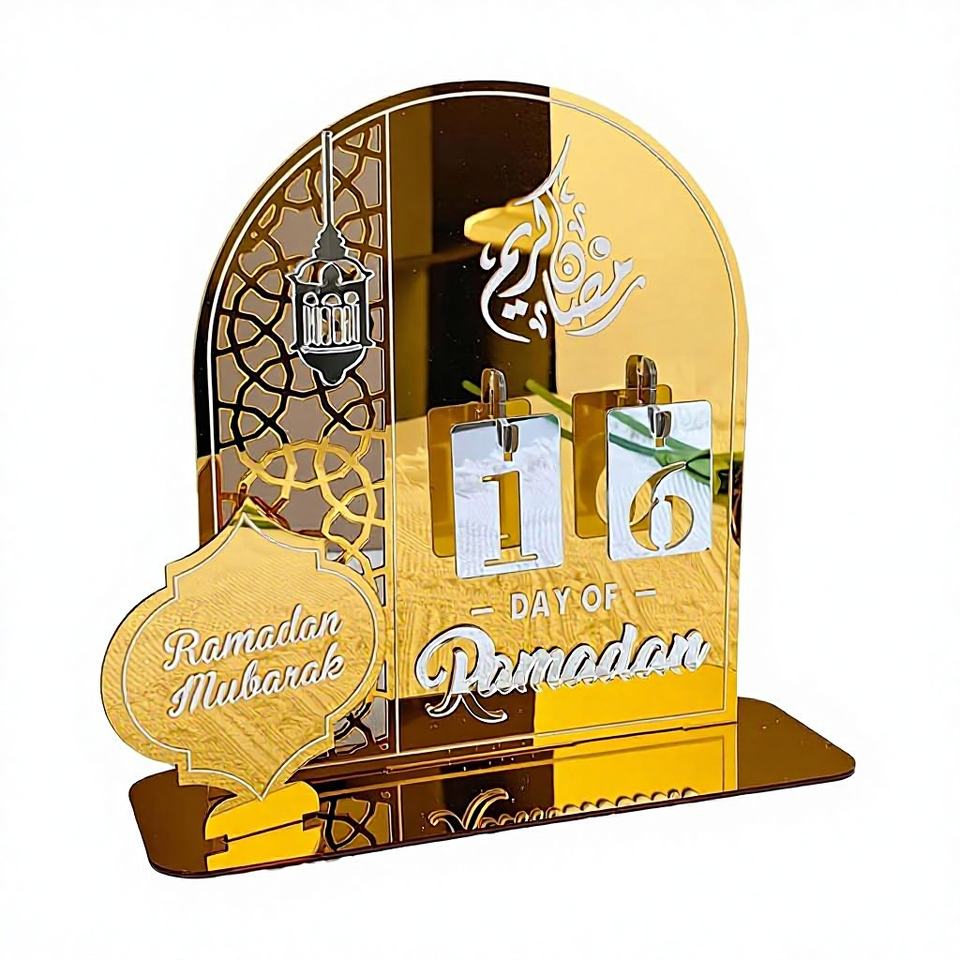 Ramadan Advent Calendar Acrylic Eid Mubarak Countdown Table Decor ...