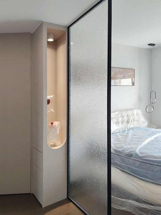 Art Glass Partition ultra White Water Ripple Stone Water Cube Embossed ...