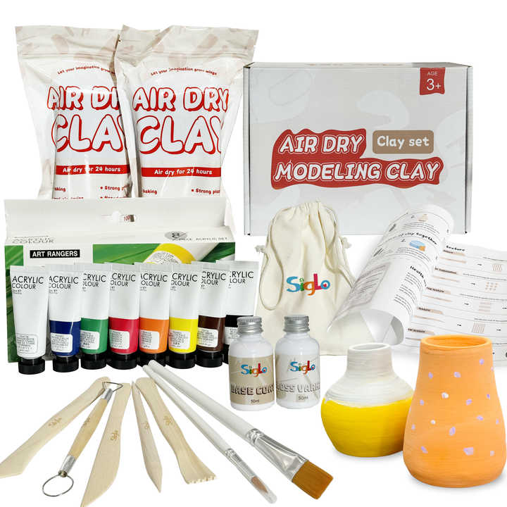 Air Dry Clay Kit Include Tools Painting Colors Pottery Clay Carving ...
