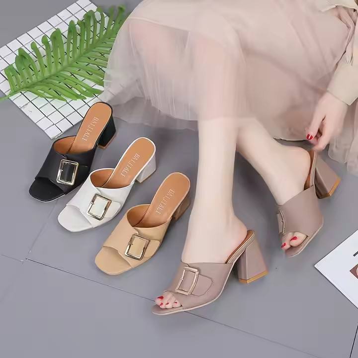 Women's Open-Toed Fashion Clogs Soft PU Outsole Square Toe Design ...