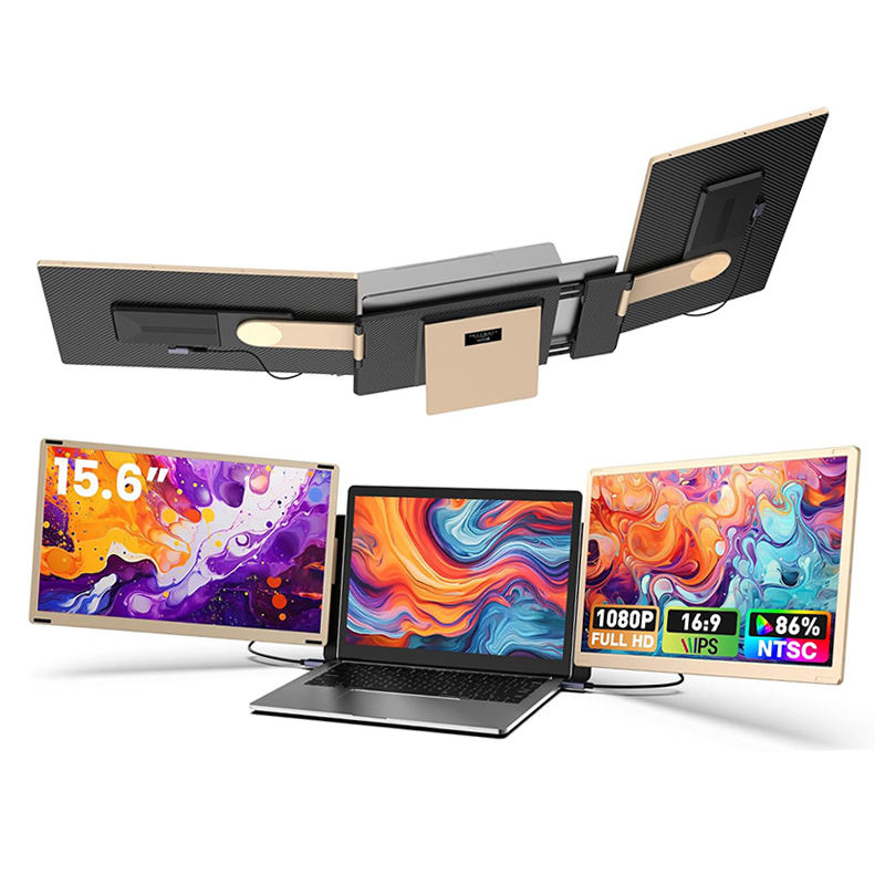 Expand Your Workspace with the Portable Triple Screen Monitor