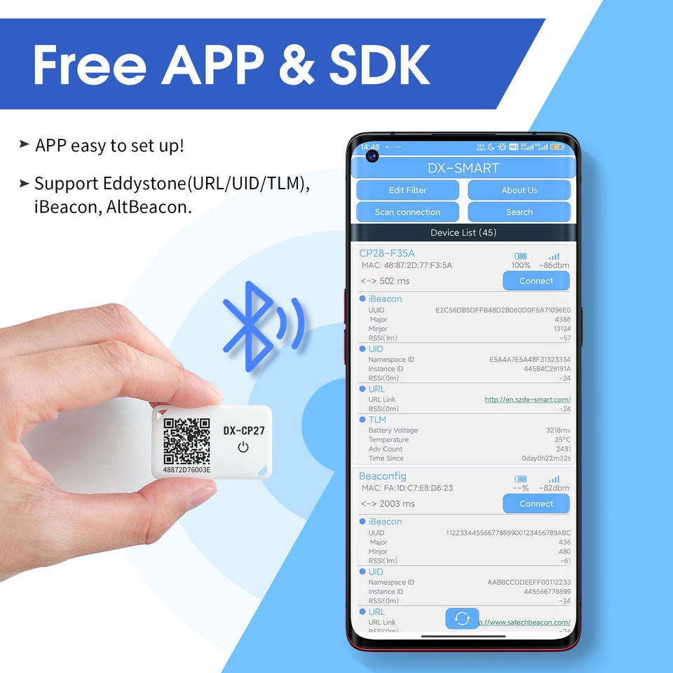 DX-SMART UWB AOA Tracker - Long Life BLE 5.0 Device