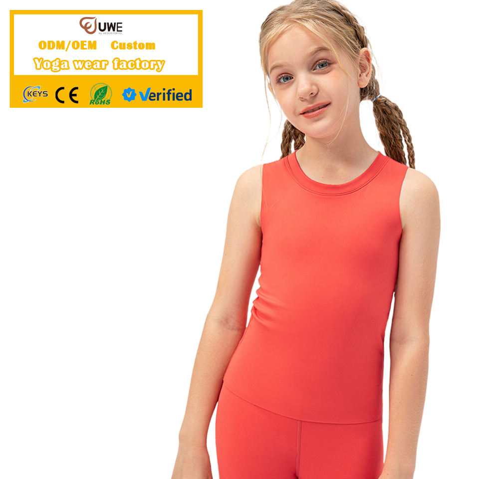 Custom Logo Girls' Yoga Vest Skin Friendly Dance Training Sportswear ...