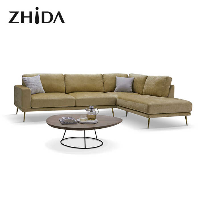 .Modern Couch Super Comfortable Feather Filling White Modular Corner ...