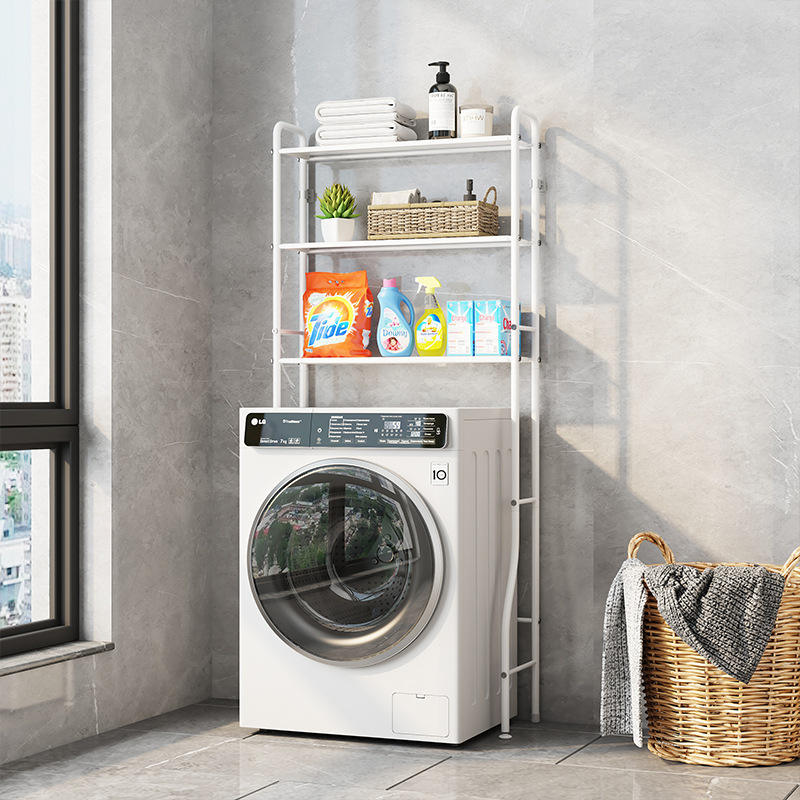 Overhead Toilet Storage Shelf Floor-to-ceiling Organize Rack ...