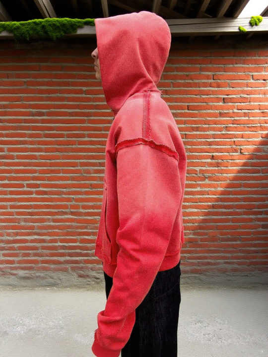 Custom French Terry Inside Out Stitch Hoodie Acid Wash Hoodies Men ...