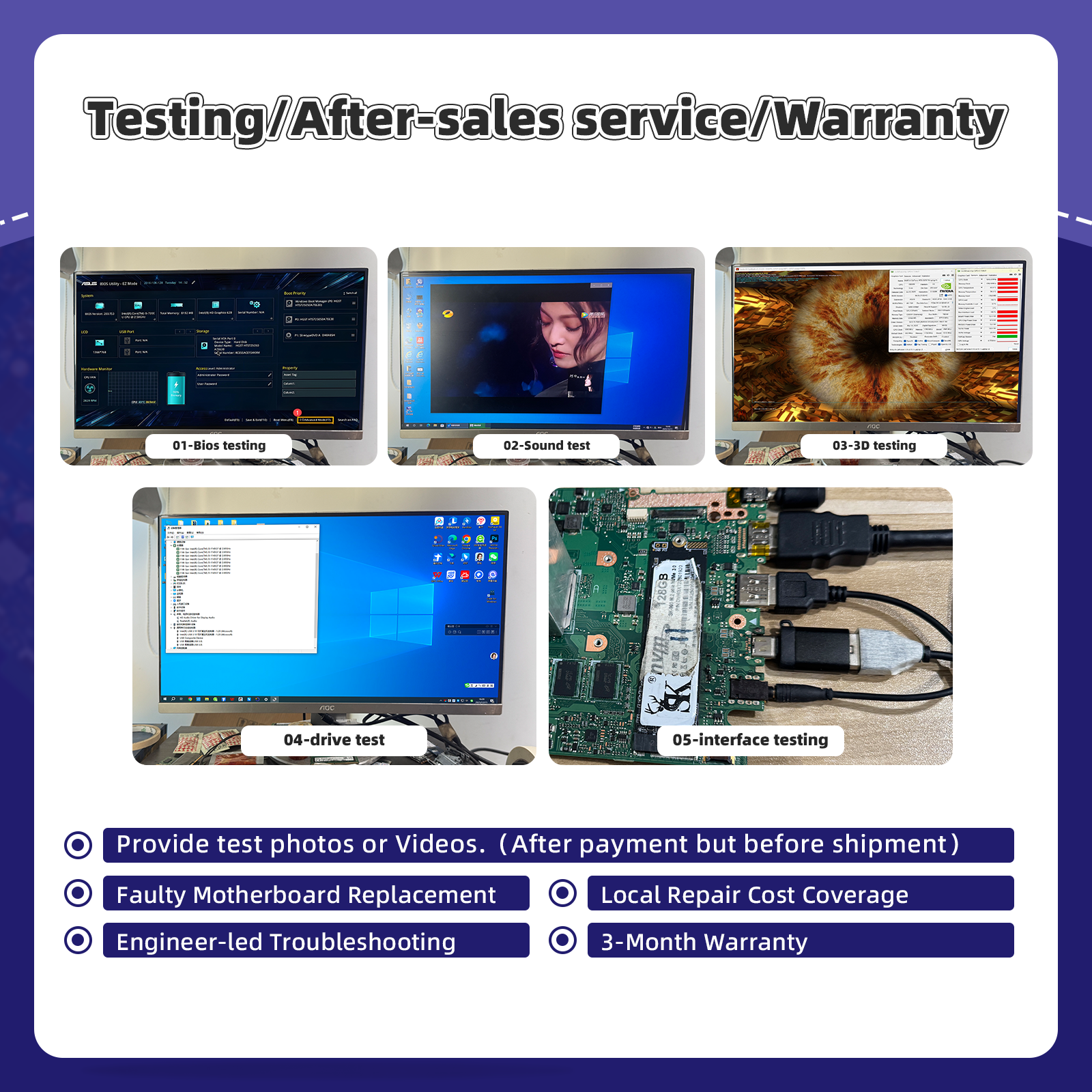 Laptop Motherboard - High Quality Refurbished with CPU