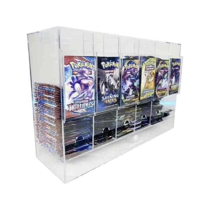 Custom 6 Slot UV Protected Acrylic Pokémon TCG Booster Pack Dispenser - OEM