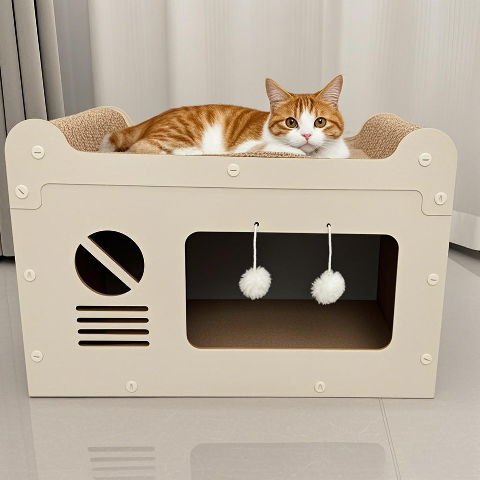 Non Toxic Cat Scratcher Pad Breathable Corrugated Design Anti Tear ...