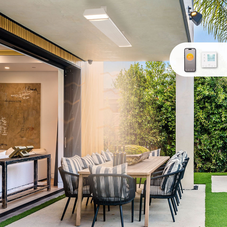 Pergola Heater Smart Thermostat 1800W Infrared Bar Warmer with Dual ...