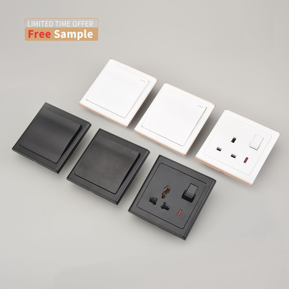 High Quality Luxury 220V Max.16A Aluminum PC Panel Wall Light Switches ...