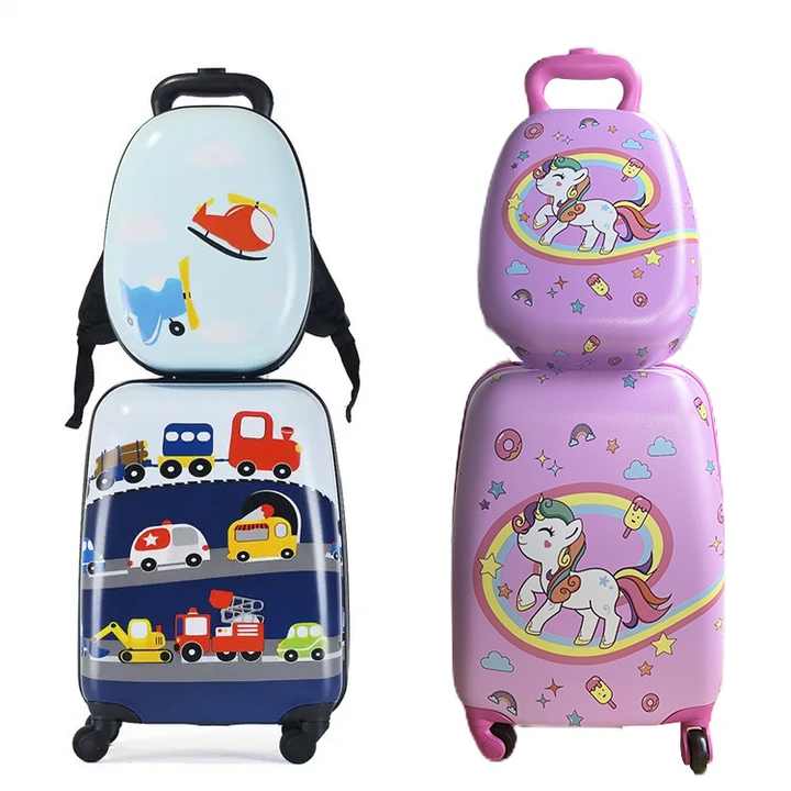 Carry on Luggage Set Kids Rolling Suitcase Waterproof Book Bag School ...