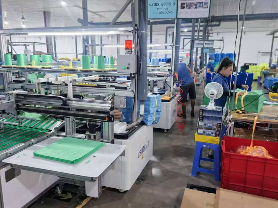 Full Automatic Stacking Device for Microfiber Towel Sewing