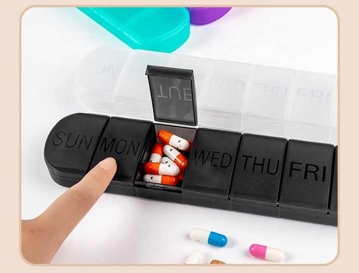 JH Medibox Large 7-Day Weekly Pill Box Efficient Travel Organizer for ...