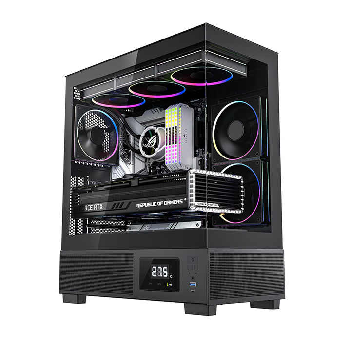 Gaming Pc Cases Hot Sales Mid Tower Gaming PC Cases With RGB Fans Glass ...