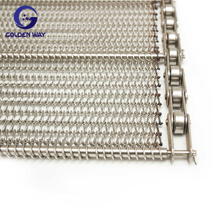Welded Stainless Steel Spiral Link Weave Metal Belt