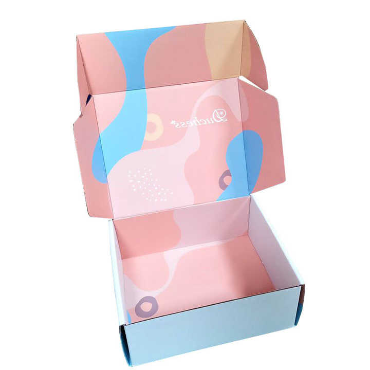 Custom Pink Mailer Gift Box with Gold Foil Logo Printing for Cookies ...