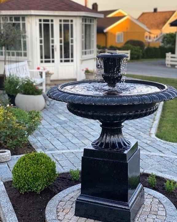 Outdoor Antique Cast Iron Flower Pot - Vintage Planter