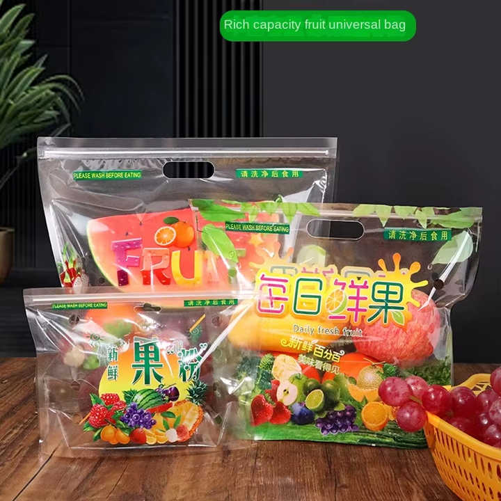 High-End Transparent PET Plastic Stand-Up Pouch Disposable Fruit ...