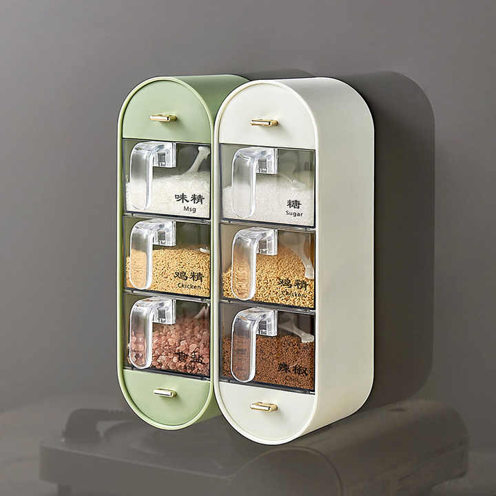 Kitchen Condiment Boxes Seasoning Plastic Trays Household Wall Hanging ...