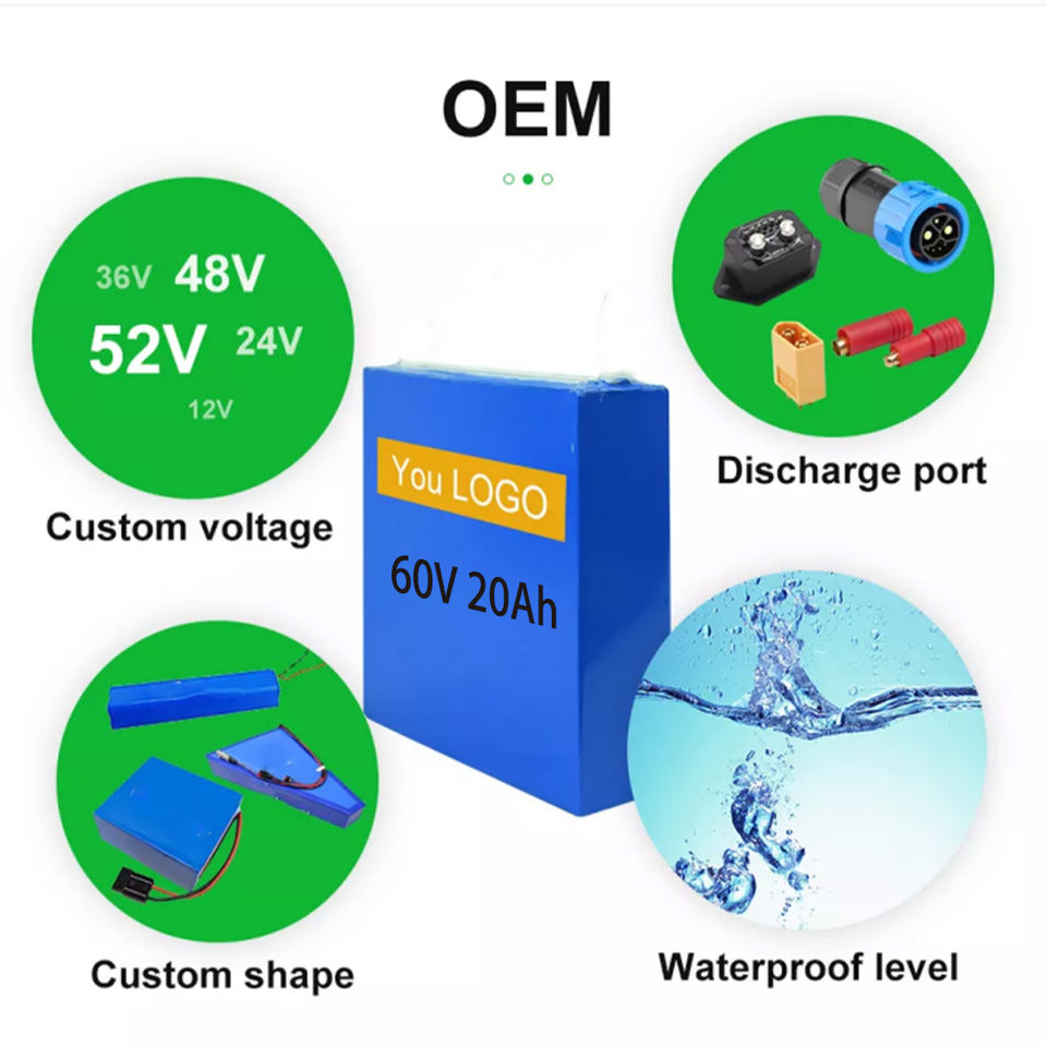 60V 20Ah/50Ah LiFePO4 18650 Lithium Battery Pack with High Rate ...