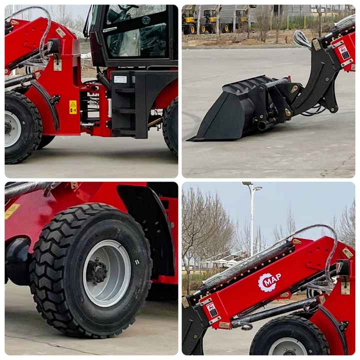 Mini Front End Loader TL1500 Compact Telescopic Wheel Loader 4x4 Telehandler Boom Arm Loader EPA ...