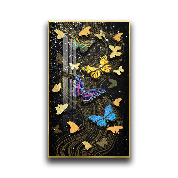 Modern Butterfly Abstract Crystal Porcelain Painting Aluminium Sash ...