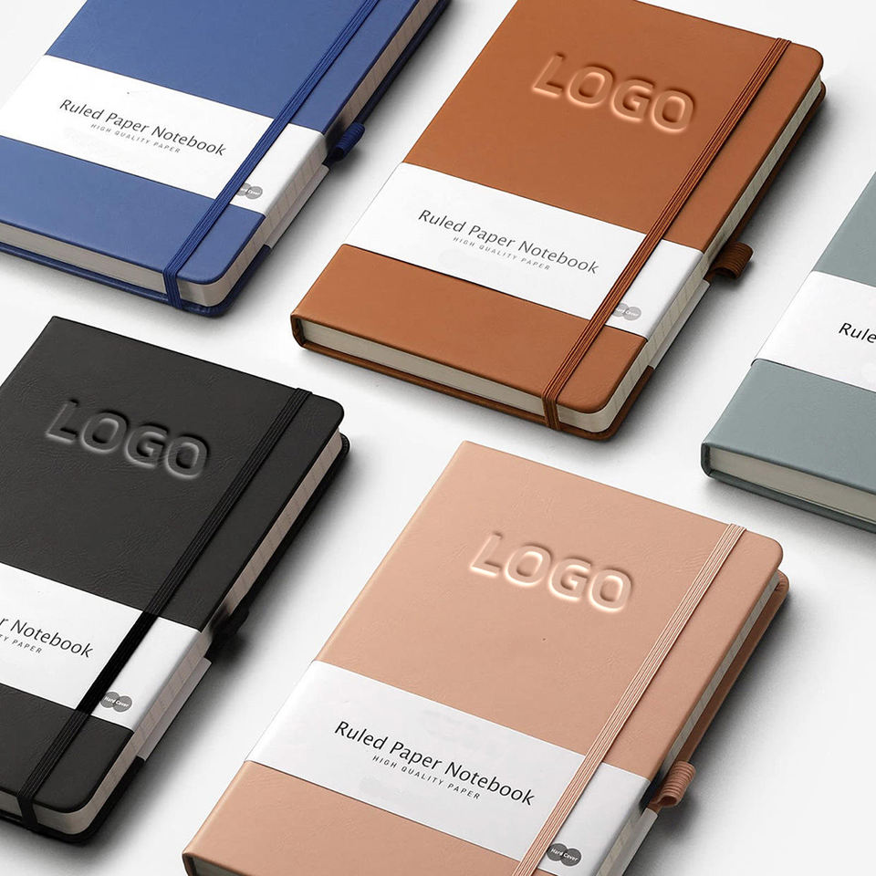 Custom Logo A5 PU Leather Notebook with Pen Loop & Band, Bulk Wholesale ...
