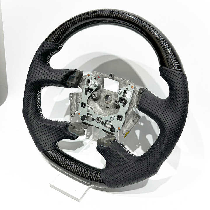 Perforated Leather and Black Carbon Fiber Steering Wheel for Ford ...