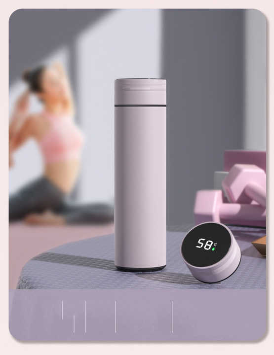 Gifts Touch Display Creative Temperature Smart Water Cup 316 Colorful Matte Stainless Steel ...