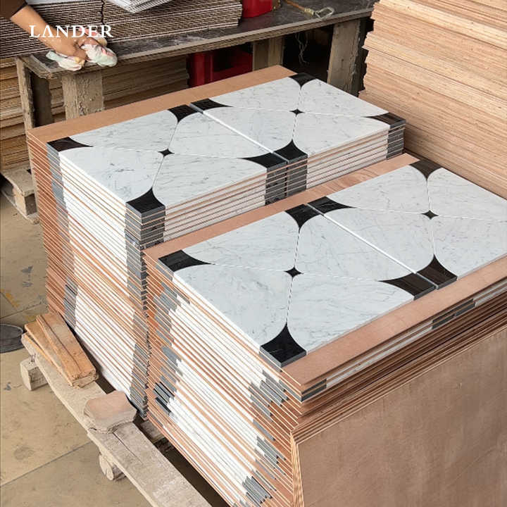 LANDER STONE Waterjet Marble Mosaic Tiles for Modern Decor