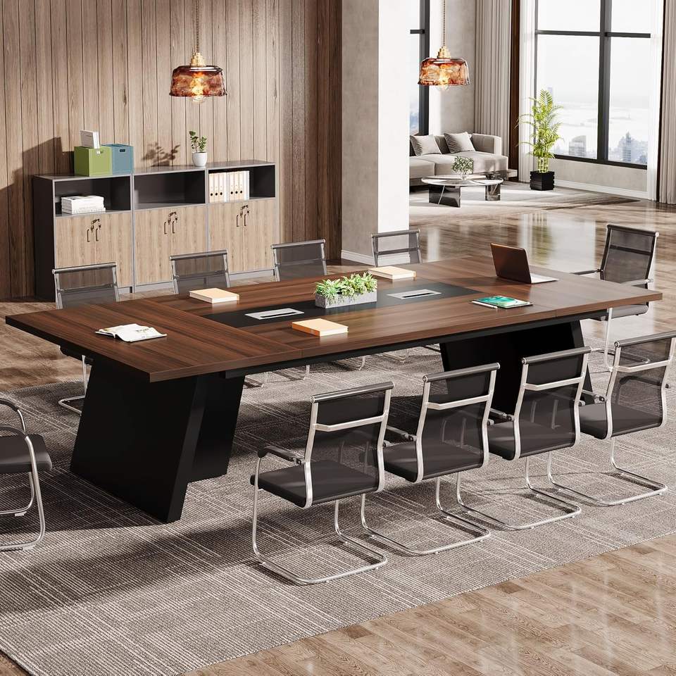 For 8ft Rectangular Modern Conference Table Cable Management for Office ...