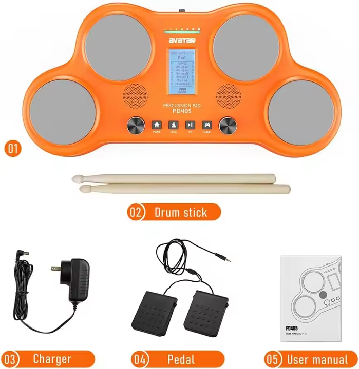 Accessoul Portable Electronic Drum Kit - 4 Keys Practice Pad