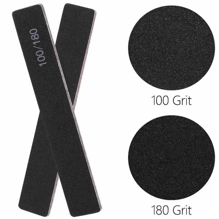 Wholesale Black Emery Board Nail File Rectangle 100/180 Nail Files ...