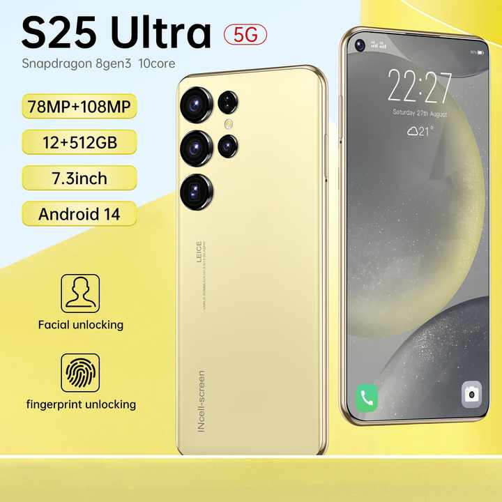 S25 Ultra Smartphone - 7.3 Inch, 12G+512GB, Octa Core CPU
