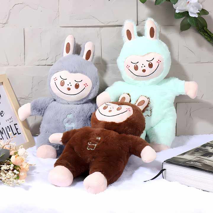 New Breathing Labubu Baby Animals Plush Toys Kids Sleeping Appease ...