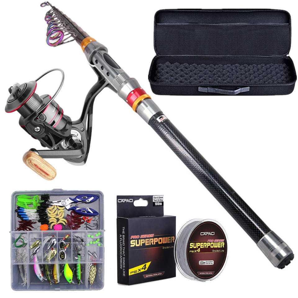 Factory Price Fishing Set Fishing Rod Reel Kit Line Lures Hooks for ...